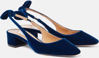 Aquazzura Slingback-Pumps Very Bow Tie 35 aus Samt