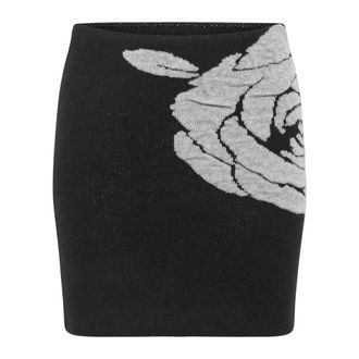 Gestuz Schwarzer Strickrock mit Slim Fit - - Skirts - Damen - Schwarzk - XL