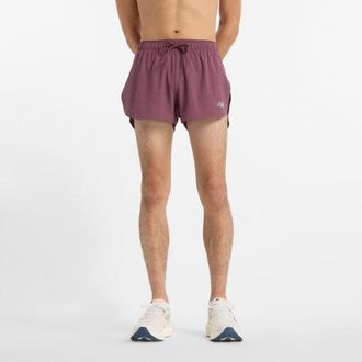 New Balance Homme RC Split Short 3 en Mauve, Polytissé, Taille XL