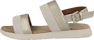 Geox Sandales D Dandra pour femme, Lt Gold Off White, 38 EU