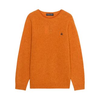 Brooks Brothers Shetland-Wollpullover mit Logo - - Knitwear - Herren - Orange - S