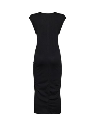 Toteme Womens Jersey Tie-Waist Midi Dress Black Organic Cotton