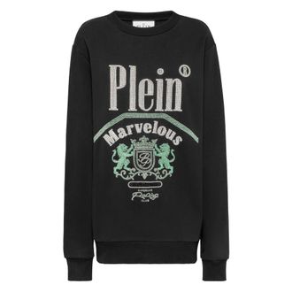 Philipp Plein Femme, Sweatshirts et sweats &agrave; capuche, Noir, Taille: 38 FR Pullover Col Rond Marvelous