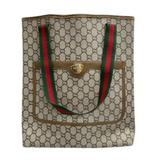 Gucci Pre-owned GG Plus GG Supreme Canvas Leather Tote Bag - Femme - Pre-owned - Brun - Taille: ONE Size