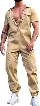 Generic Combinaison de travail d&eacute;contract&eacute;e &agrave; fermeture &eacute;clair pour homme, kaki, XXL