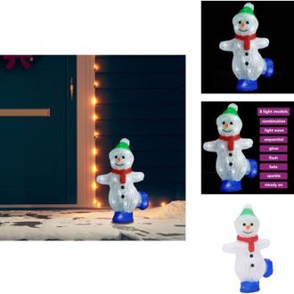 vidaXL LED-Weihnachtsfigur Schneemann Acryl Indoor und Outdoor 30 cm - led Schneemann - Weihnachtsdeko - Winterdeko - Au&szlig;endeko - Akrylfigur