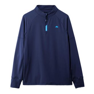 Ellesse Musica T-Shirt f&uuml;r Herren, mit kurzem Rei&szlig;verschluss, Lang&auml;rmlig (Marine)