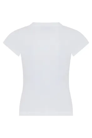 Balenciaga Womens Short-Sleeved Cotton T-Shirt White T-Shirts & Jerseys