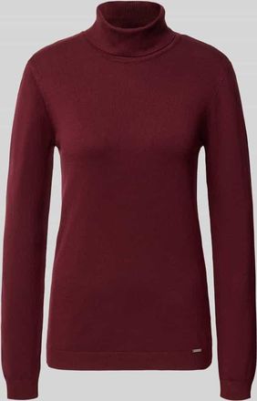 More & More Slim Fit Rollkragenpullover aus Viskose-Mix