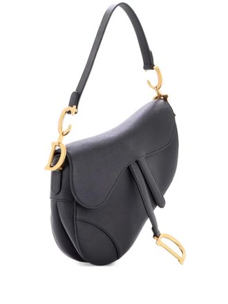 Dior sac port&eacute; &eacute;paule Saddle Handbag m&eacute;dium en cuir - Noir