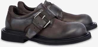 Moschino Derbies en cuir de veau vieilli - Marron