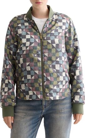 Scotch & Soda Damen Printed Reversible Bomber Jacket Bomberjacke, Thymian U360, XL