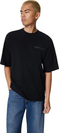 Calvin Klein Herren T-Shirt Kurzarm Crew Neck Wide Fit, Schwarz (Black), S