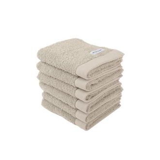 Tom Tailor Essuie-mains, Lot de 6, 30 x 50 cm, 100% coton / &eacute;ponge, avec attache et &eacute;tiquette avec logo, COLOR BATH TOWEL Beige (Sunny Sand)