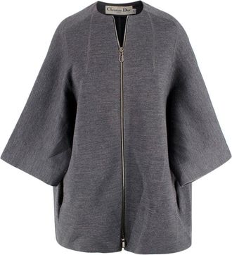 Dior Grey Virgin Wool Blend Double Zip Jacket Size XS