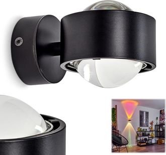 HOFSTEIN Wandleuchte Sapri, moderner Wandstrahler aus Metall/Glas in Schwarz/Klar, 1 x G9, ohne Leuchtmittel, Wandspot mit tollem Lichteffekt, Up&Down Leuchte,