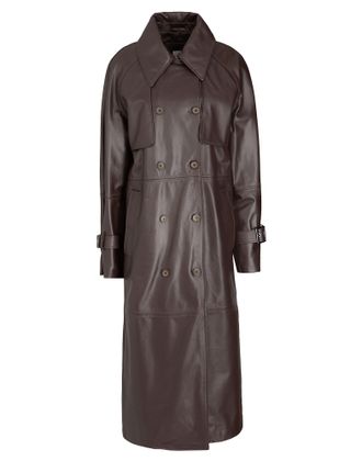 8 by YOOX LEATHER OVERSIZE MAXI COAT