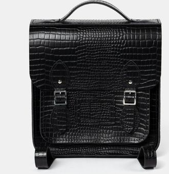 The Cambridge Satchel Company The Small Portrait Backpack - Black Croc