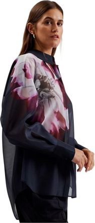 Ted Baker Hemd f&uuml;r Damen, &Uuml;bergro&szlig; (Marine)