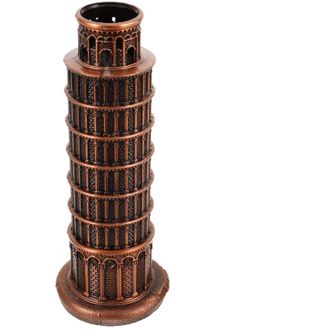 BESPORTBLE VICASKY Schiefer Turm von Pisa Metallfigur Gro&szlig;e 20cm Zinklegierung Miniatur Antike Architektur Skulptur f&uuml;r Tischdekoration Zuhause B&uuml;ro