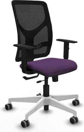 Piqueras y Crespo B&uuml;rostuhl mit 1D-Armlehnen, h&ouml;henverstellbare Lendenwirbelst&uuml;tze, ausgestattet mit Syncro/Traslack und Schneideschaum, Schwarz/Violett