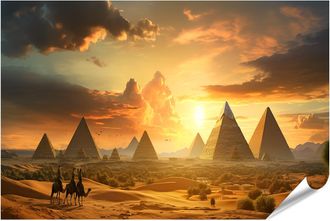 Islandburner XXL Bild Poster Ägyptische Wüste, Pyramiden, Sonnenuntergang Premium Bilder Fotodruck JEGQ-PKL