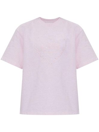 Ganni t-shirt brodé - Rose