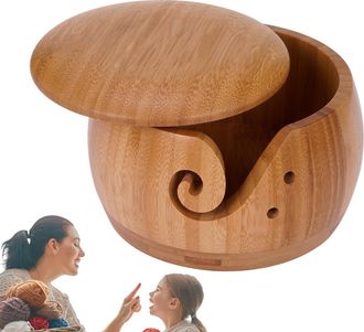 Generic Garnhalter aus Holz - Organizer zur Aufbewahrung von Wolle für Strickwaren | handgefertigtes Häkelset für Strickbegeisterte und Anfänger, elegant, Rob