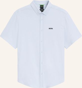 HUGO BOSS Kurzarm-Hemd St_Motion S Regular Fit Aus Jersey blau