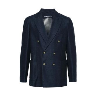Circolo 1901 Blauer Blazer aus Baumwoll-Leinen-Mischung - - Jackets - Herren - Blau - M