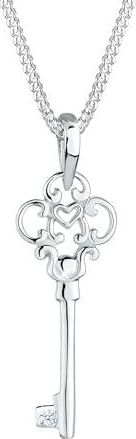 DIAMORE Elli DIAMONDS Collier Femmes Classique avec Diamant (0.015 ct.) en Argent Sterling 925