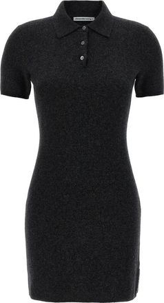 Alexander Wang Femme, Robes, Gris, Taille: 40 FR Wool M&eacute;lange Polo Mini Dress
