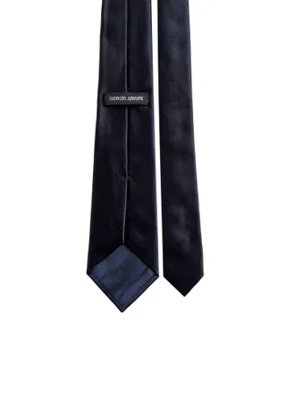 Giorgio Armani Mens Tie Night Blue Twill Silk Ties & Bow