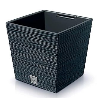 Prosperplast Furu Square DFS300-S433 Low Pot de Fleurs avec Insert - Couleur Anthracite