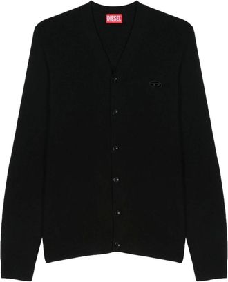 Diesel Homme, Pulls, Noir, Taille: M Cardigan Col V Boutonn&eacute;