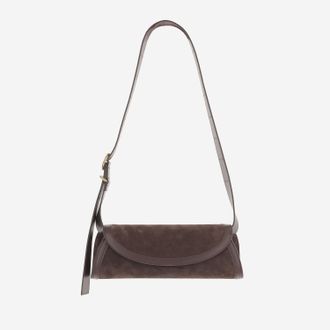Jil Sander Womens Shoulder Bag Cannolo Piccola Chocolate Plum