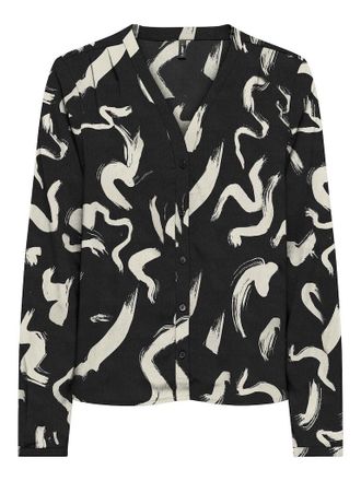 Only Damen Onlnova Life Vis L/S Malou Top Bluse, Evergreen/AOP:594 Chic Paisley, Medium