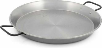 Garcima La ideal Professional Paella Pfanne Stahl poliert 38 cm für Keramik-, Induktions- und AGA-Kochfelder, Silber