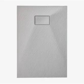 Sklum Soho rechteckige, rutschfeste, extraflache Duschwanne aus SMC-Harz Helles Grau 100 x 70 cm