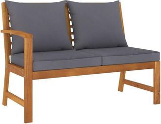 vidaXL Vidaxl - Banc de jardin 114,5 cm avec coussin gris fonc&eacute; Bois dacacia