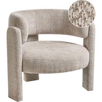 Beliani Sessel BUREA Chenillegewebe Hellbeige