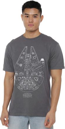Star Wars Millenium Lines Unisex T Shirt, Charcoal, XXX-Large