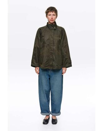 Bimba & Lola gewachster Trenchcoat in A-Linie in Khaki-Neutral