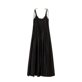 Twinset Femme, Robes, Noir, Taille: 36 FR Robe Longuette avec Corsage en Dentelle