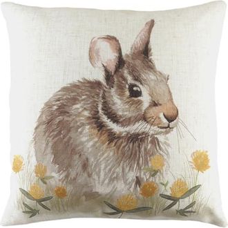 furn. Evans Lichfield Woodland Hare Watercolour Feather Rich Filled Cushion