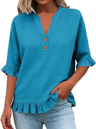 Generic T-shirts pour femme - Haut &agrave; manches courtes - T-shirt basique &agrave; manches courtes - T-shirt de sport pour femme - Oversize - Mode - T-shirt d&eacute;t&eacute; basiqu