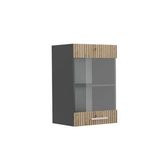 Vicco Meuble de Cuisine Haut vitr&eacute; R-Line, Ch&ecirc;ne Artisan/Anthracite, 40 cm
