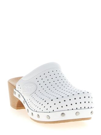 Balenciaga Womens White Calfskin Clogs Shoe