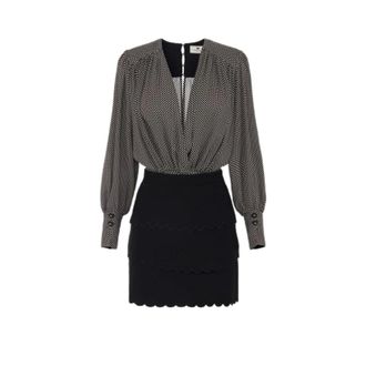 Elisabetta Franchi Gepunktetes Bedrucktes Minikleid - - Dresses - Damen - Schwarzk - S