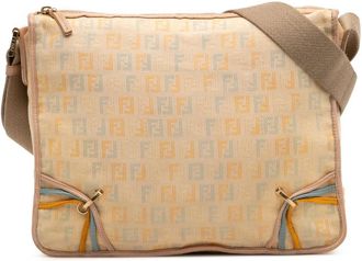 Fendi Hobo Bags - Zucchino Canvas F Charm Crossbody - Gr. unisize - in Braun - für Damen